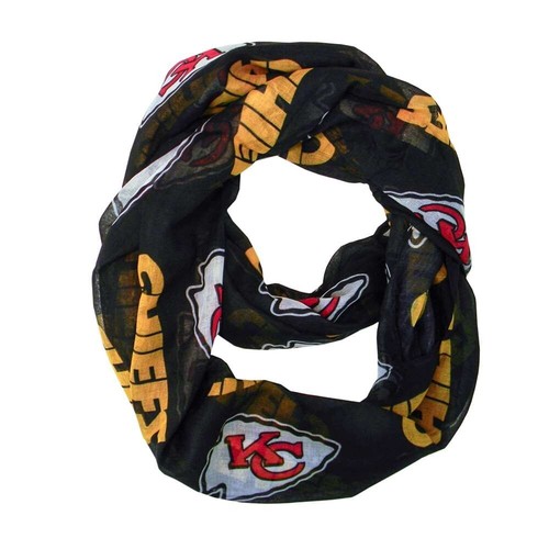 Kansas City Chief Black Fashion Women's Sheer Infinity Scarf NFL ...