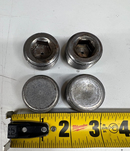 Lot of 4) 1" Male NPT Merchant Steel Countersunk Pipe Plug Hex Socket ...
