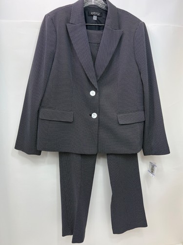 KASPER Suit Two Piece Black White Print Pant Suit Womens Size 18/16 NWT ...