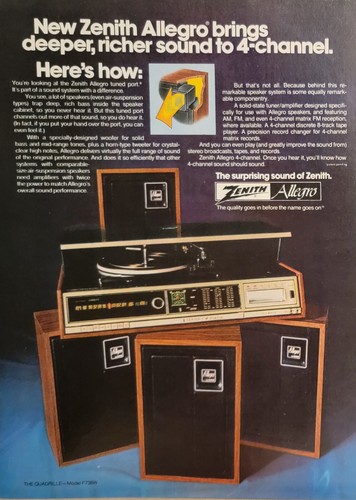 1973 Zenith Allegro Print Ad 8 Track Stereo Phonograph System | eBay
