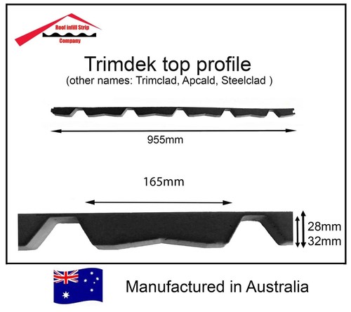 Infill Strips for Trimdek 5 - Rib Roof - Infill Profile Rubber Strips ...