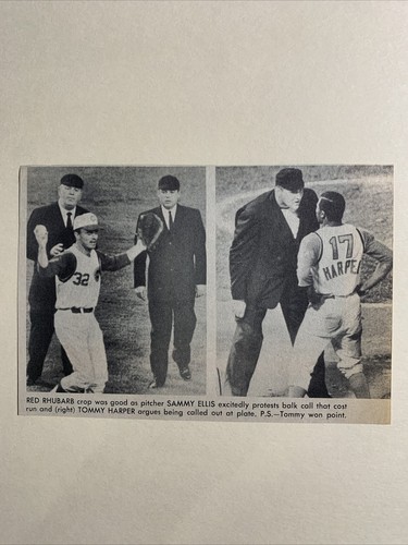 Tommy Harper Sammy Ellis Cincinnati Reds 1967 S&S Baseball Pictorial ...