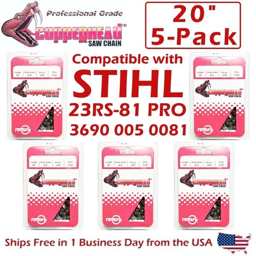 COPPERHEAD 5-Pack 20" PRO Chains compatible w/ STIHL 23RS-81 PRO / 3690 ...