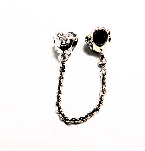 Authentic Pandora Charm, Disney Heart of Mickey Safety Chain #791704CZ ...