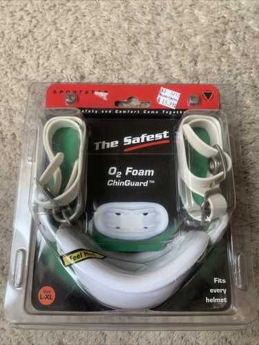 New SPORTSTAR O2 Foam Hardcup White Football ChinGuard Chinstrap Size L ...