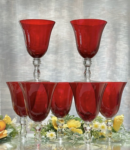 Antique Red Glass Goblets