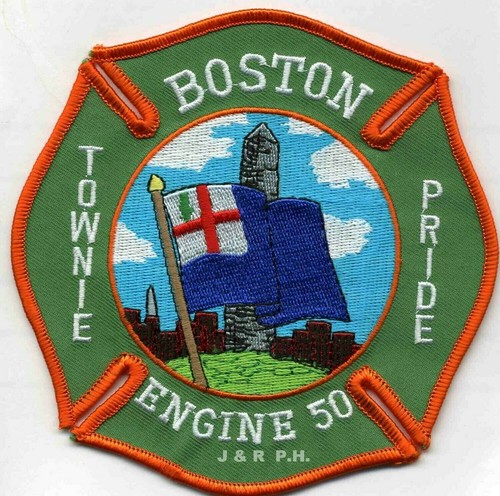 Boston Engine - 50 "Townie Pride", Massachusetts (5" x 5" size) fire ...