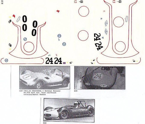 Fred Cady Decal #839 To Do The 62/63 Chaparral 1 Meister Brauer #0 #24 ...