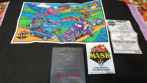 2 MASK Fold-Up Vehicle Ads with Posters & Firefly Brochure 1985 Kenner ...
