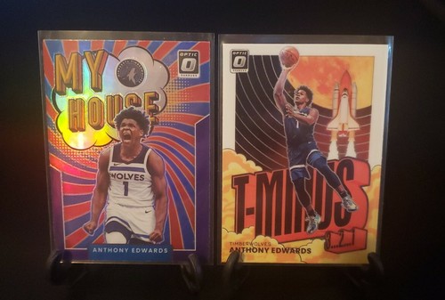 Anthony Edwards 2021-22 Optic Purple My House and T-Minus 3.2.1 ...
