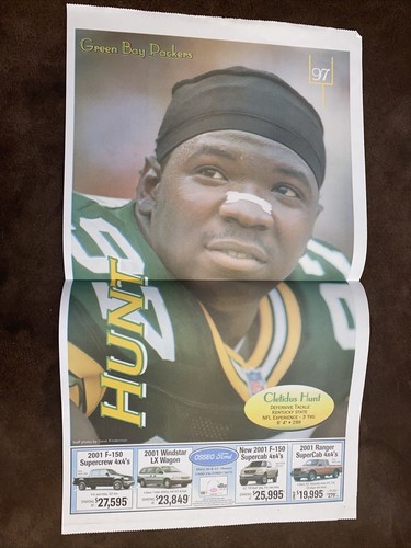 2001 Cletidus Hunt - Green Bay Packers Newspaper Poster Kentucky State ...