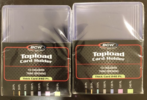 20 BCW 240pt 7MM THICK TOPLOADERS Trading Card Holder Sports Relic ...