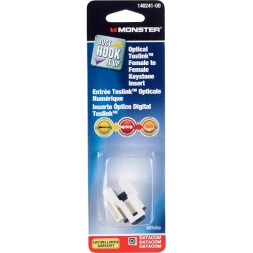 Monster Cable Digital Optical Toslink Keystone Insert White 50644623424 ...