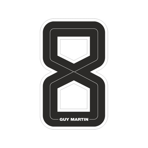 SW A Gloss Laminate sticker of the number 8 for rider Guy Martin Medium ...
