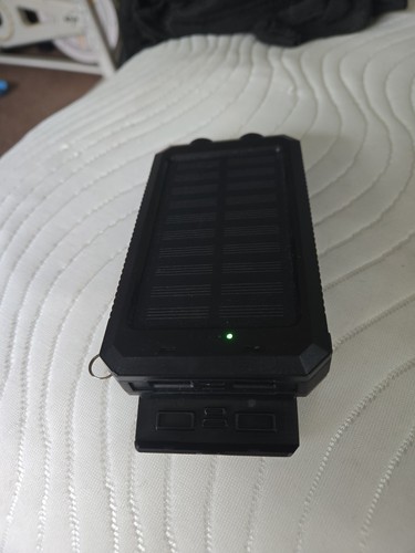 Power Bank W/ Solar Charging Panel Wireless Charging Open Box | eBay