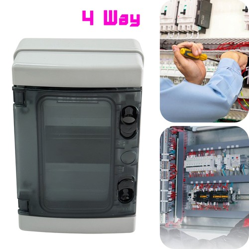 4 Way Consumer Unit Enclosure RCD MCB RCB IP65 Weatherproof Electrical ...