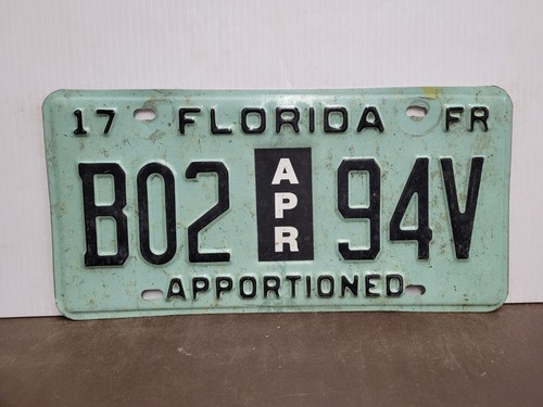 2017 Florida APPORTIONED License Plate Tag | eBay