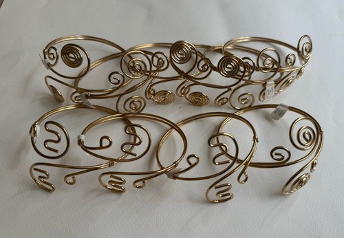 LOT OF 10 Gold Tone Swirl Upper Arm Cuff Bracelet Armlet Spiral ...