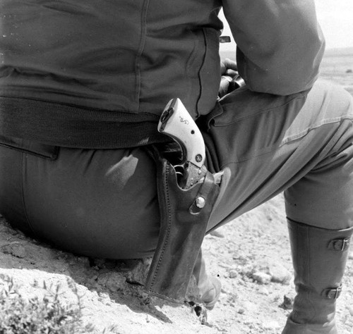 WWII B&W Photo US General George Patton Famous Revolver Colt 1873 WW2 ...