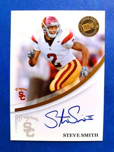 STEVE SMITH 2007 Press Pass USC Trojans Certified AUTOGRAPH Rookie RC ...
