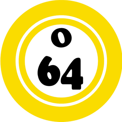 O 64 O64 Bingo Ball - 100 Pack Circle Stickers 3" x 3" Hobby Number ...