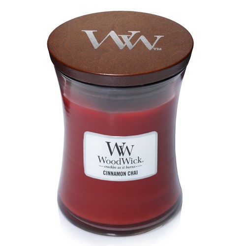 WoodWick Cinnamon Chai- Medium Hourglass candle sweet vanilla WoodWick ...