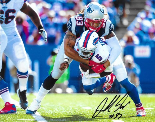 NE Patriots JABAAL SHEARD Signed Autographed Football Photo COA! SB 51 ...