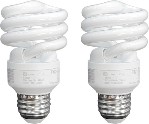 Compact Fluorescent Light Bulbs T2 Spiral, E26 Base, 23W (100W ...
