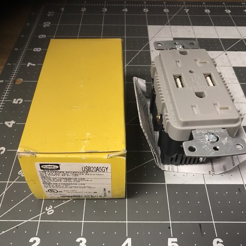Hubbell USB20A5GY USB Charger Receptacle (LA47Y) | eBay