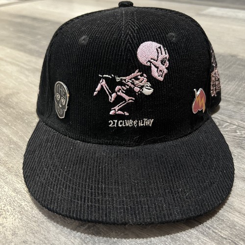 27 Club Coffee MGK Hat Black Corduroy Pink Brim Machine Gun Kelly Pins ...