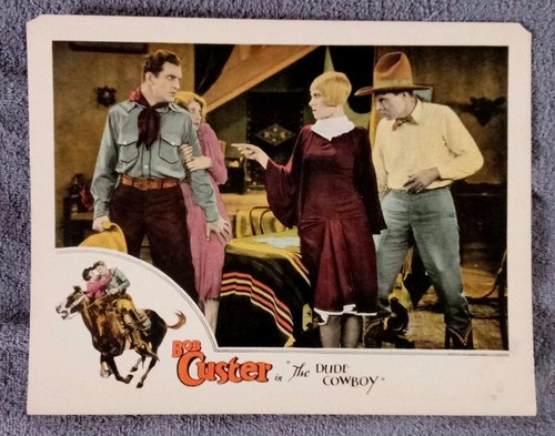 The Dude Cowboy Silent Lobby Card BOB CUSTER Flora Bramley WESTERN ...