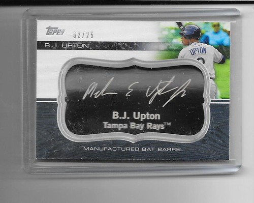 2010 Topps - B.J. UPTON - Black Manufactured Bat Barrel Relic - RAYS #d ...