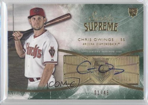 2014 Topps Supreme Simply Green /45 Chris Owings #SSU-CO Rookie Auto RC ...