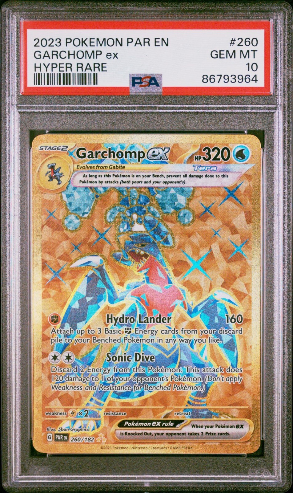 Garchomp ex 2023 Scarlet & Violet: Paradox Rift #260/182 Hyper Rare ...