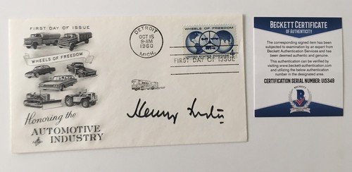 Henry Ford II Signed Autographed First Day Cover BAS Beckett Cert Ford ...