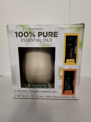 ScentSationals Essential Oil Diffuser Set W/ Sweet Orange & Lemon - New ...