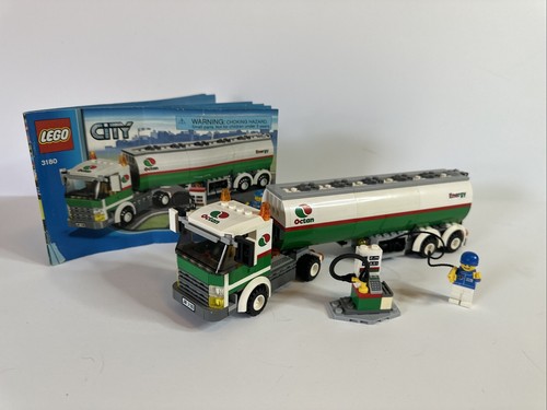 Lego City 3180 Gas Tank Truck Complete Instructions Tractor Trailer ...