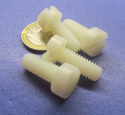 Nylon Cheese Head Slotted Metric Machine Screw M8 x 1.25 x 20 mm Long ...