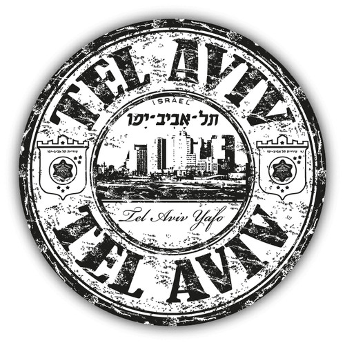 Tel Aviv Israel Grunge Travel Stamp Car Bumper Sticker Decal | eBay