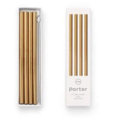 $13 Metal Gold Drinking Straws Set | eBay