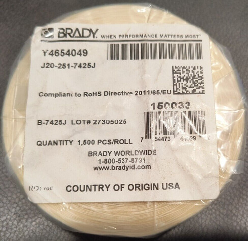 Brady Labels Y4654049 J20-251-7425J | eBay