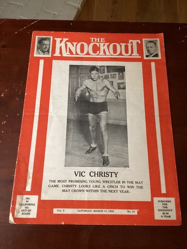 The Knockout Program Wrestler Vic Christie March 1934 | eBay