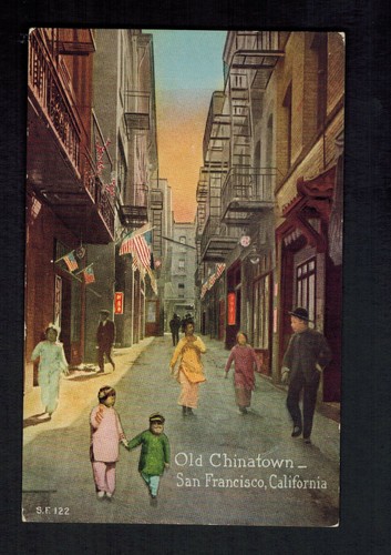 Mint San Francisco USA Old Chinatown PPC Postcard Chinese Pedestrians ...