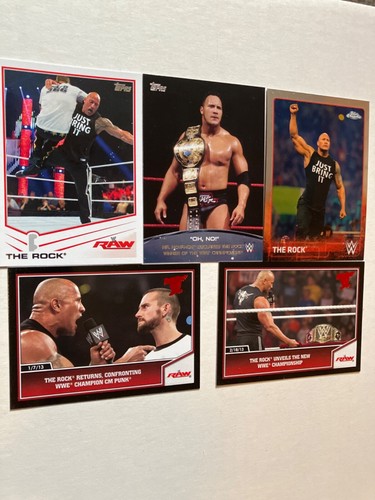 C 5 The Rock topps wwe wwf wrestling cards see scan played for Miami ...
