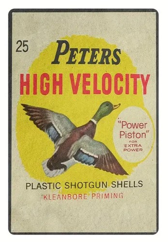 PETERS HIGH VELOCITY PLASTIC SHOTGUN SHELLS 8"X12" KLEANBORE PRIMING | eBay