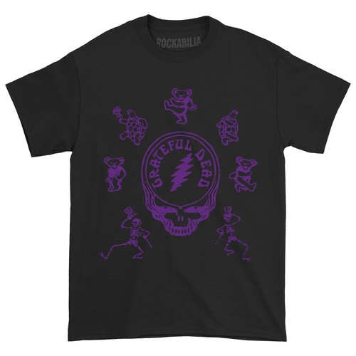 Men's Grateful Dead Purple Steal Your Face Logo T-shirt Large Black ...