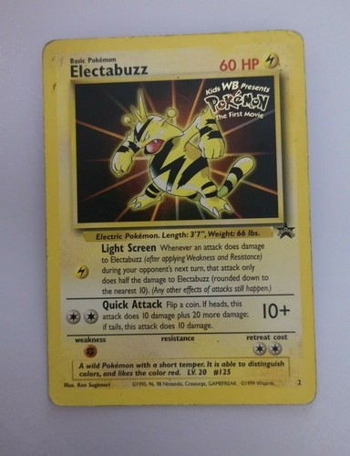 Very Rare Original 1995 Electabuzz PROMO Pokemon Card #2 Free Shipping ...