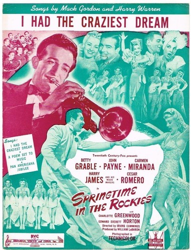1942 Sheet Music I Had The Craziest Dream in Springtime in Rockies w/B ...