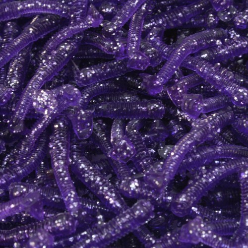1.5" Club Tails Grape Sparkle Crappie Paddle Tail Fishing Lures 40 or ...