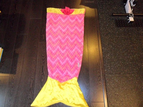 SNUGGIE pink & yellow mermaid tail snuggle blanket | eBay